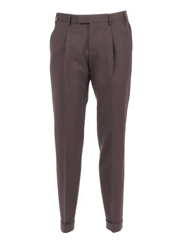 PT TORINO Tailored Pleated Trousers - Brown