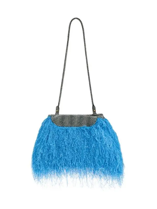 Dries Van Noten Fringed Clutch Bag - Blue
