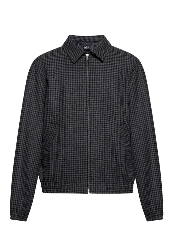 A.p.c. Checked Zip-up Jacket - Black