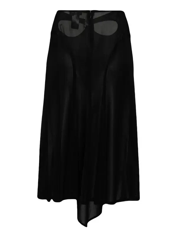 MUGLER M Hollow Mid-length Skirt - Black