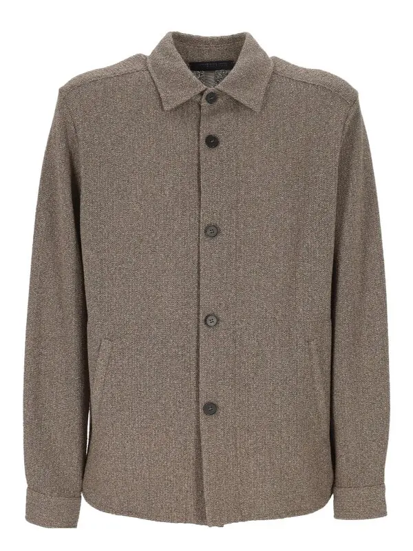 Harris Wharf London Long Sleeve Shirt Jacket - Gray