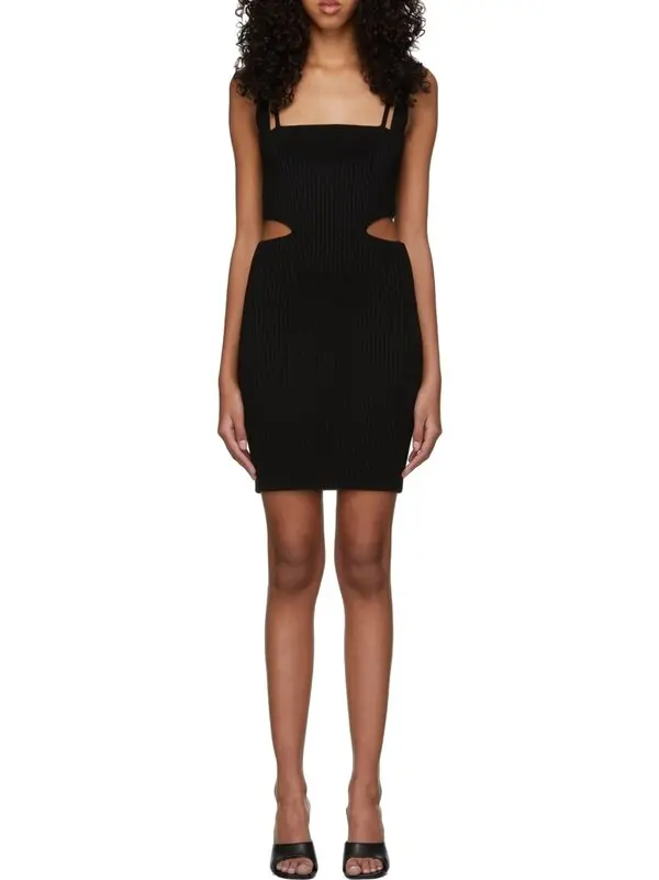 Anna October Ribbed Cut-out Dress - Black