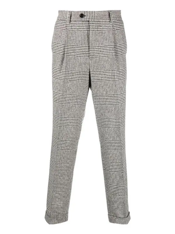 Brunello Cucinelli Plaid Check Pleated Trousers - Gray