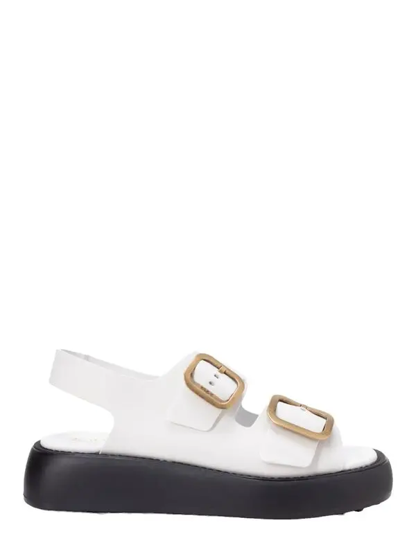 TOD'S Buckled Leather Sandals - White