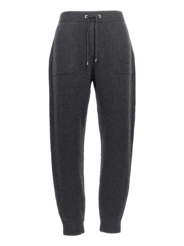 Brunello Cucinelli Rib Knitted Drawstring Trousers - Black