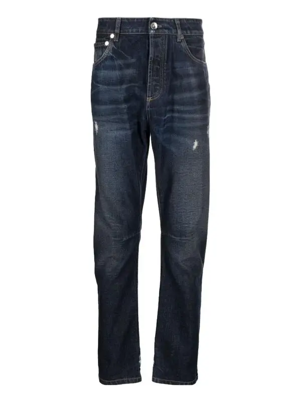 Brunello Cucinelli Mid-waist Straight Leg Jeans - Black