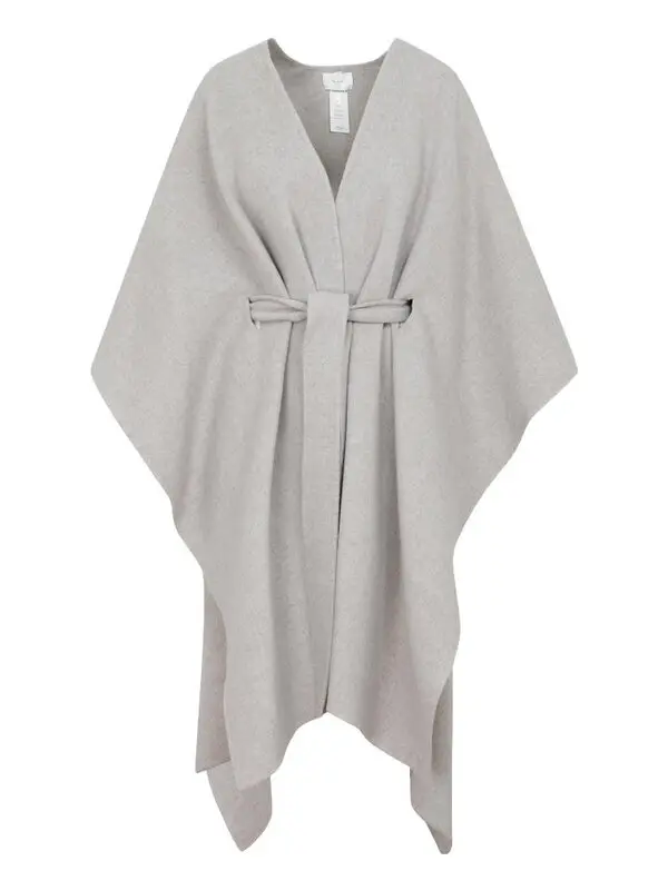 THE ROW V-neck Long Wrap Coat - Gray