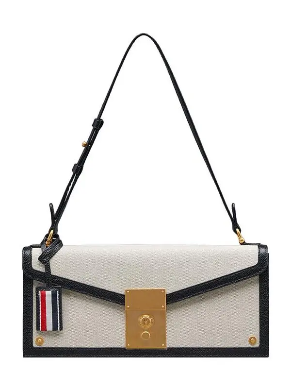 Thom Browne Rwb-tag Canvas Shoulder Bag - Black