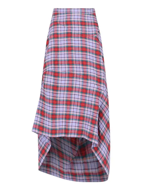 VIVIENNE WESTWOOD Asymmetrical Plaid Skirt - Multicolor