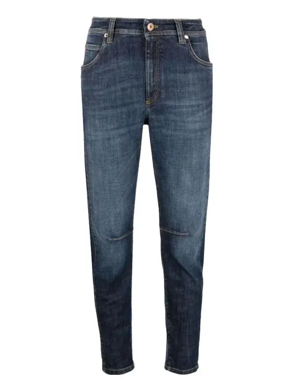 Brunello Cucinelli Logo Patch Straight-leg Jeans - Blue