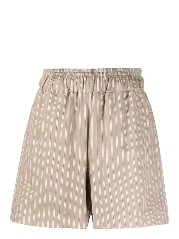 Brunello Cucinelli Striped Cotton-blend Shorts - Nude