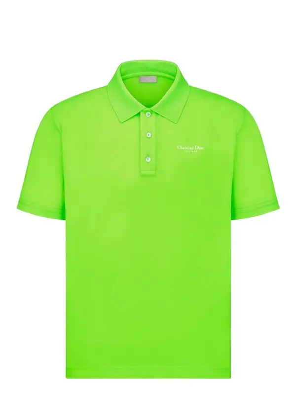 Dior Button Detailed Short-sleeved Polo Shirt - Fluorescent Green