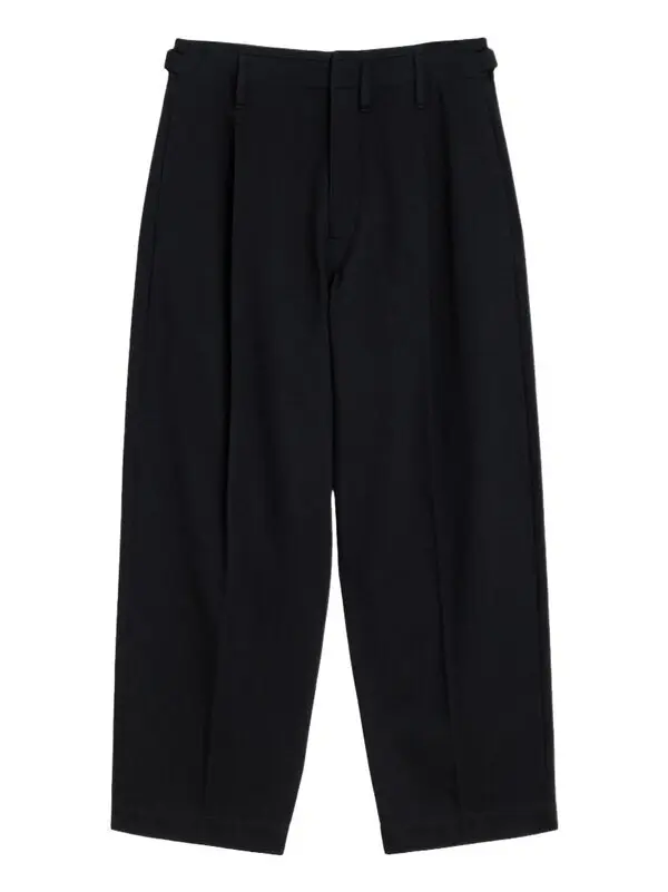 LEMAIRE Pleated Straight Leg Trousers - Black