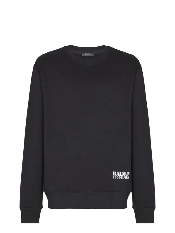 Balmain Logo Printed Crewneck Sweatshirt - Black