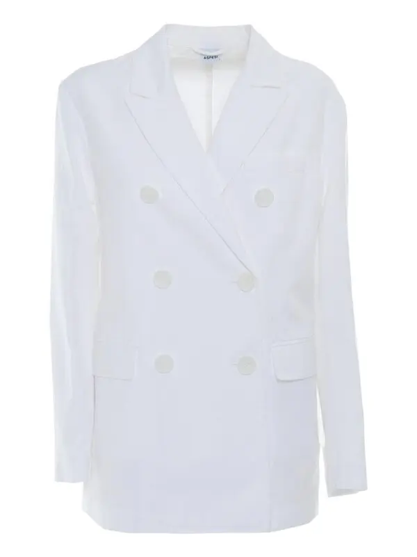 Aspesi Garment-dyed Gabardine Blazer - White