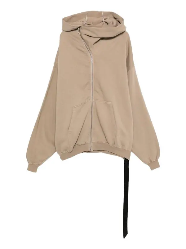 Rick Owens Asymmetrical Zip-fastening Hoodie - Nude