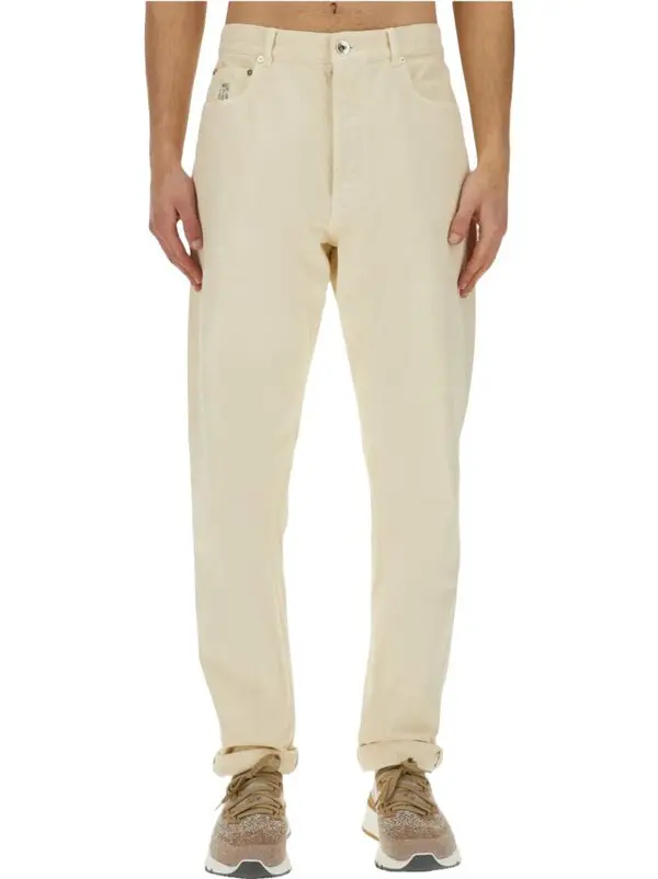 Brunello Cucinelli Straight Leg Jeans - White