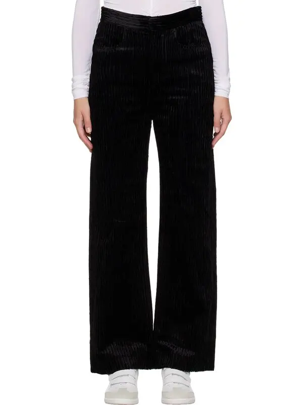 Isabel Marant Étoile Ribbed Wide Leg Trousers - Black