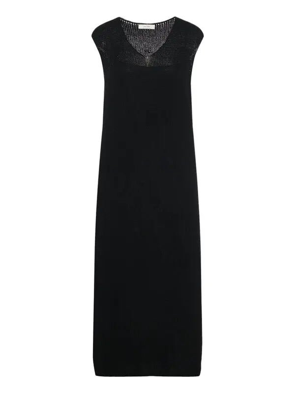 THE ROW Sleeveless V-neck Maxi Dress - Black