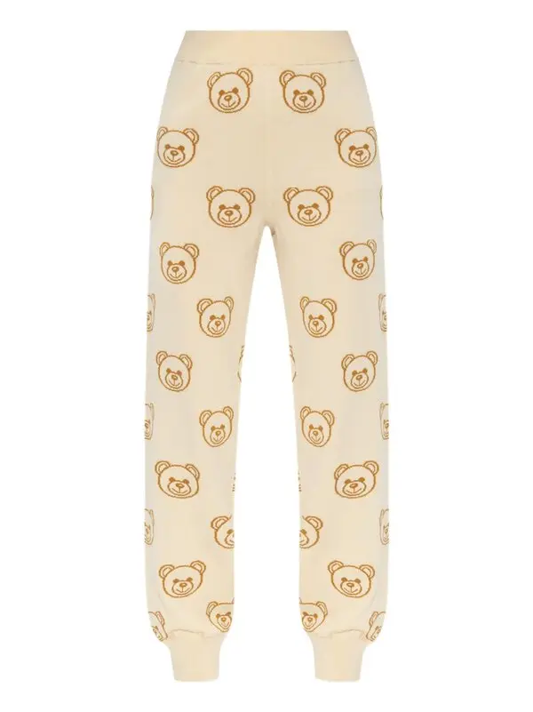 Moschino Loose Waist Sweatpants With Teddy Bear Print - Nude