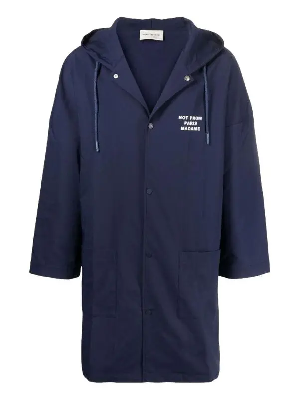Drole De Monsieur Slogan-print Hooded Windbreaker - No