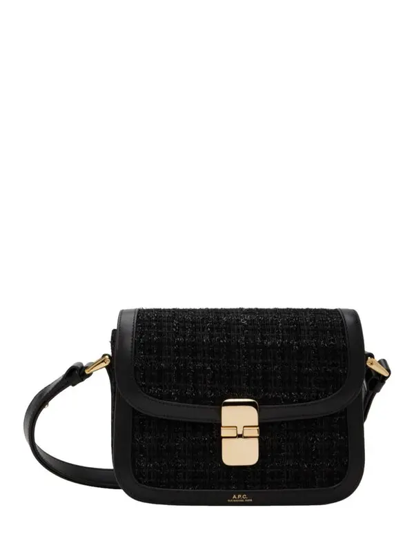 A.p.c. Logo Adjustable Shoulder Strap Shoulder Bag - Black