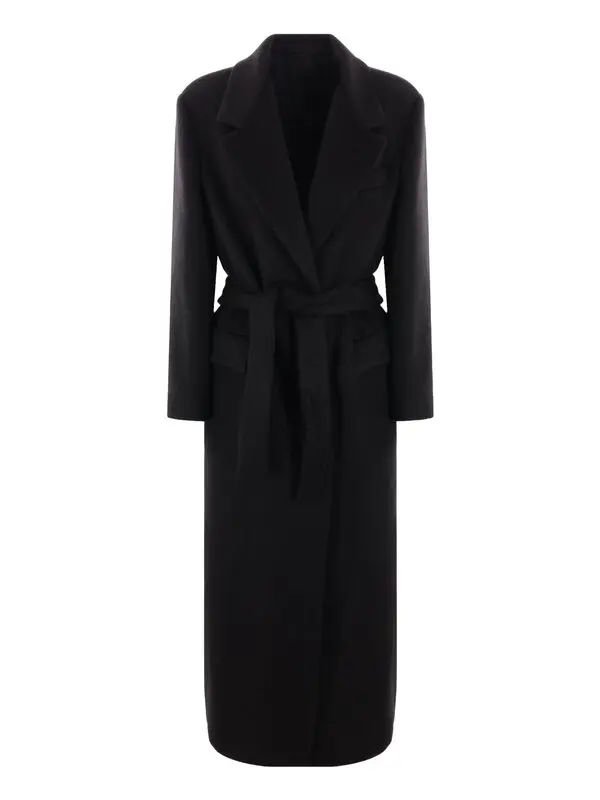 Brunello Cucinelli Long-sleeved Belted Trench Coat - Black