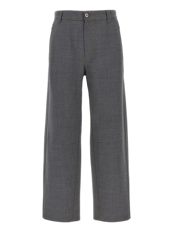Brunello Cucinelli Logo Patch Wide-leg Pants - Black