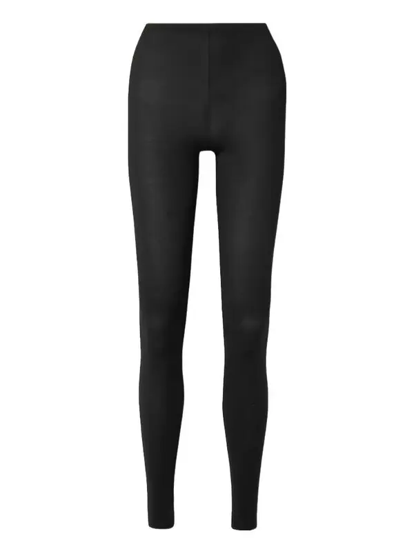 THE ROW Plain Knitted Leggings - Black