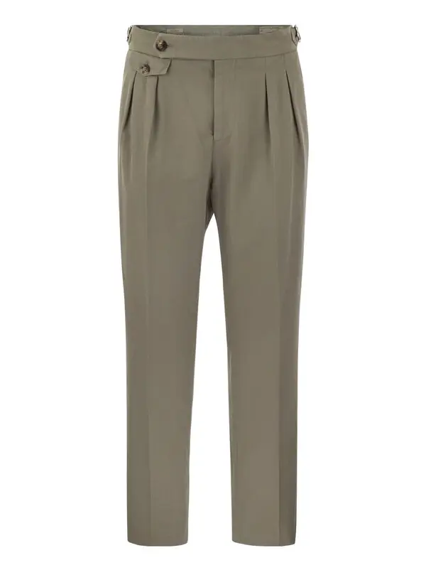 Brunello Cucinelli Twisted Gabardine Tailored Trousers - Green