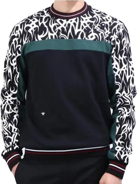 Dior Long Sleeve Sweatshirt With Graphic Detail - Black