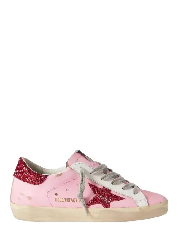 GOLDEN GOOSE Logo Sequins Low-top Casual Sneakers - Pink