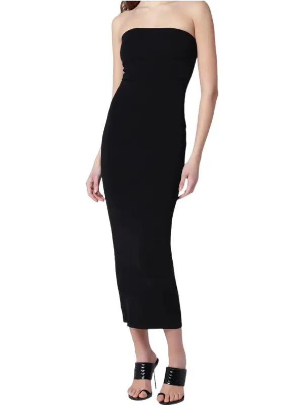 ENTIRE STUDIOS Strapless Midi Dress - Black