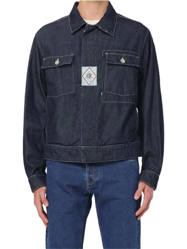 C.P. COMPANY Long-sleeved Denim Trucker Jacket - Black