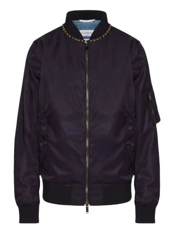 Valentino Garavani Zip-up Bomber Jacket With Rivet Detail - No