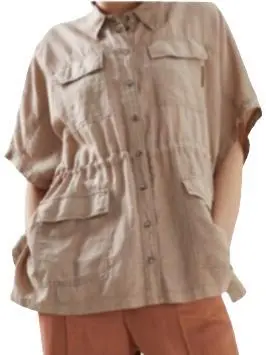 Brunello Cucinelli Relaxed Drawstring Blouse - Brown