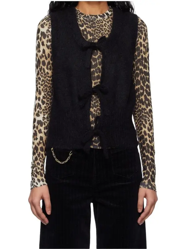 GANNI Tie String Vest - Black