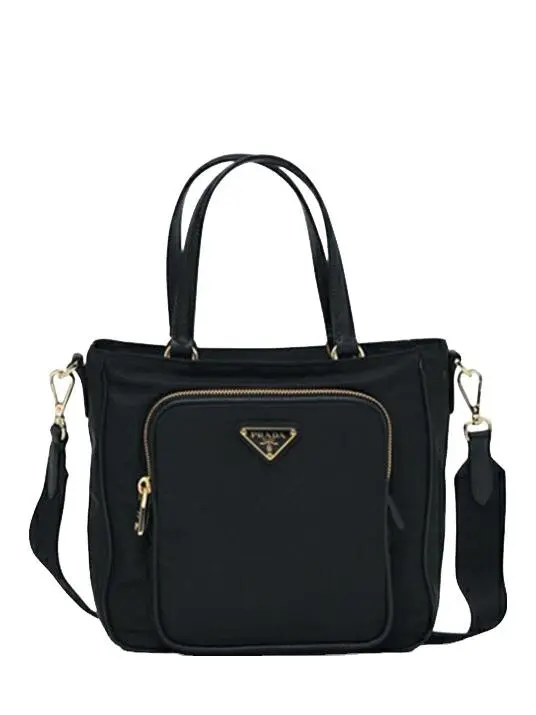 Prada Zippered Shoulder Bag - Black