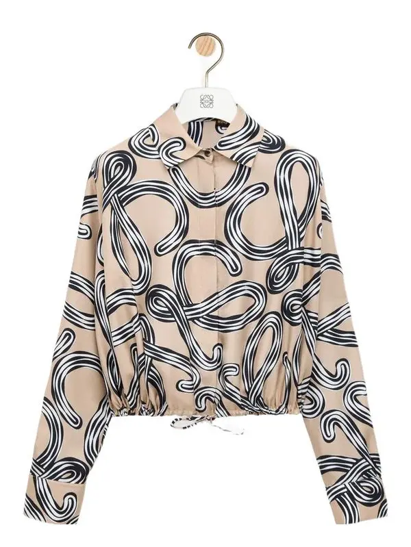 Loewe X Paula's Ibiza Anagram Print Long Sleeve Shirt - Nude