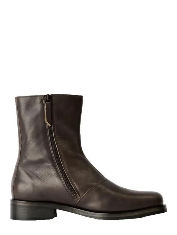 Our Legacy Leather Zip Up Boots - Black