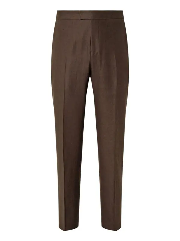 Zegna Elasticated Waist Trousers - Dark Brown