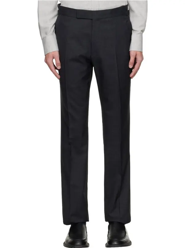 TOM FORD Shelton Pleated Wool Trousers - Dark Gray