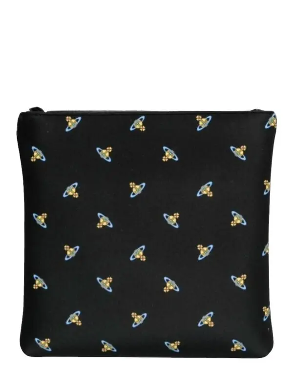 VIVIENNE WESTWOOD Saturn Logo Shoulder Bag - Black