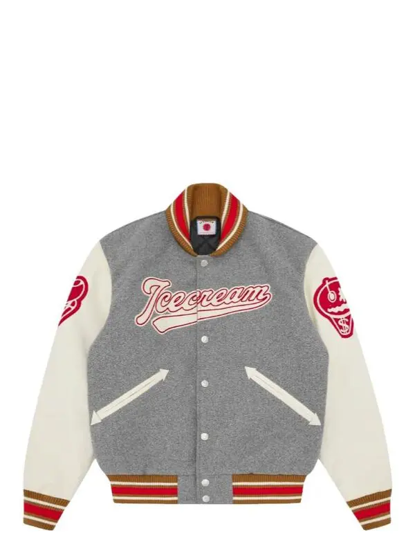ICECREAM Logo-patch Bomber Jacket - Gray