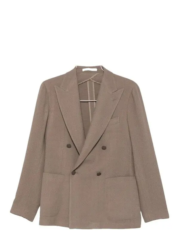 Tagliatore Long-sleeved Suit Jacket - Brown