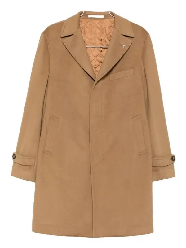 Tagliatore Long Sleeved Coat - Brown