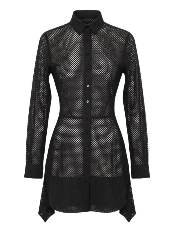 Alaïa Laser Vienne Long Sleeve Shirt - Black