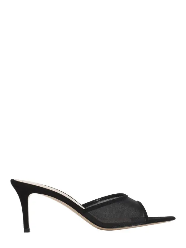 GIANVITO ROSSI 70mm Dorotea Mesh Heeled Mules - Black