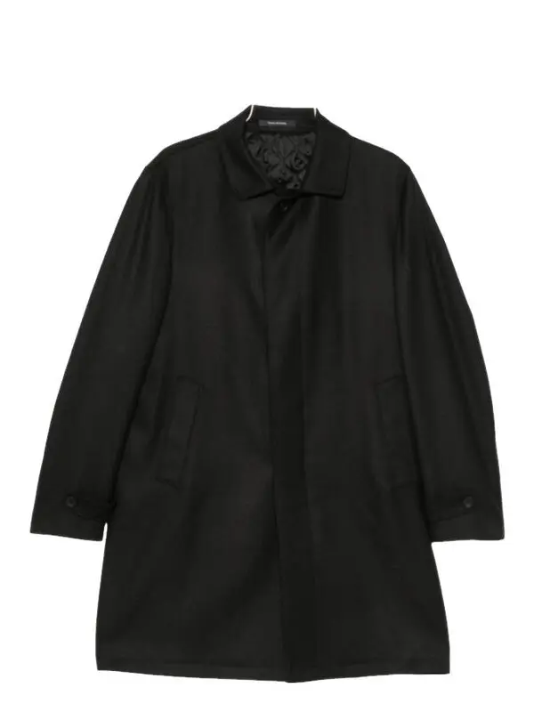 Tagliatore Long-sleeved Trench Coat - Black