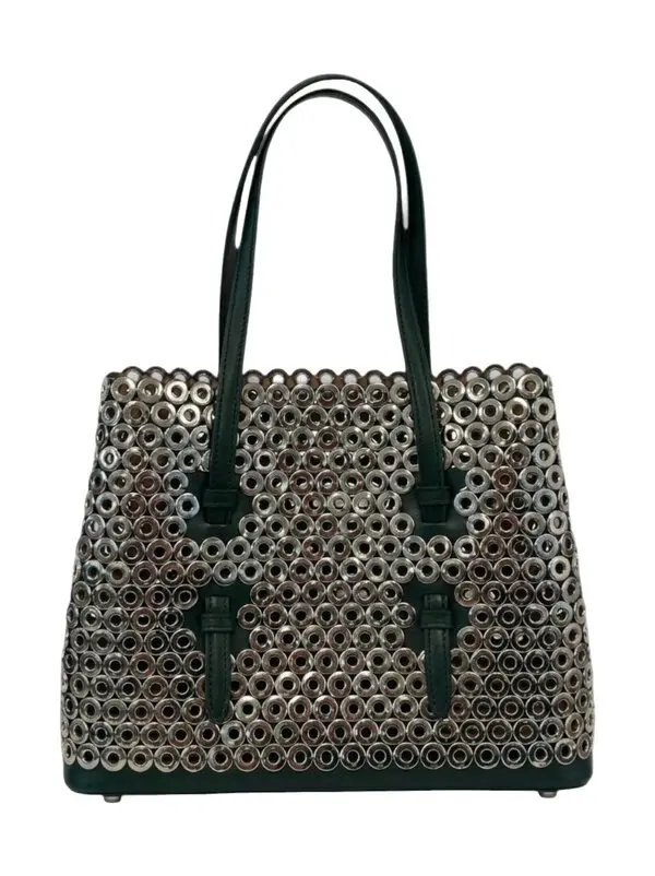 Alaïa Metal Studded Tote Bag - Green